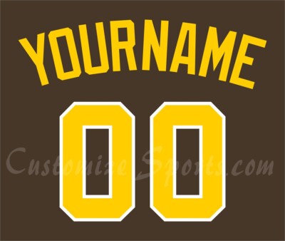 Baseball San Diego Padres Customized Number Kit for 2016-2019 Brown Alt ...