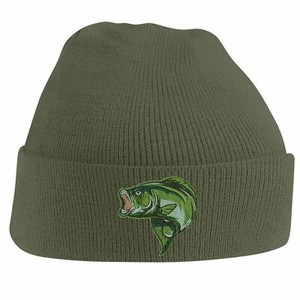 Fishing Beanie Hat Knit Cap Beanies Embroidered Bass Fish Hats Gifts ...