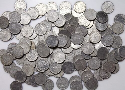 Nazi German Third Reich - 100 Coins 50 Reichspfennig 1935-1944 ...