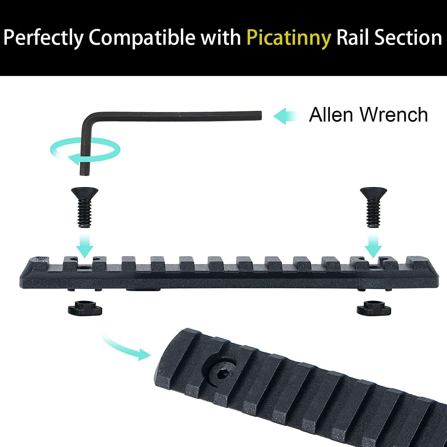Mlock Picatinny Rails Section for Mlok System, 3 5 7 13 Slots Nylon M ...