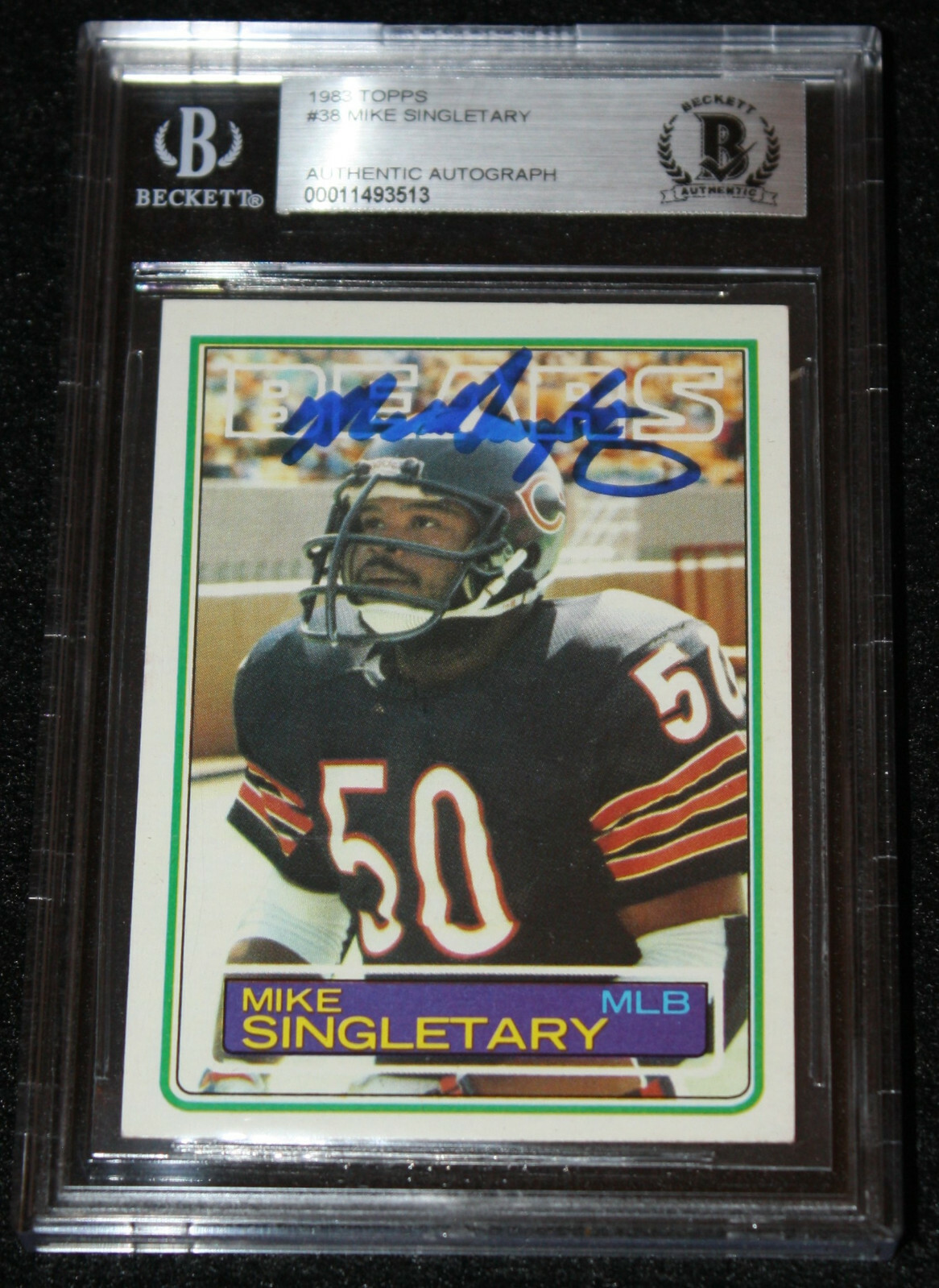 1983 Topps Mike Singletary signed Rookie Card, RC, AUTO, Bears, Beckett ...