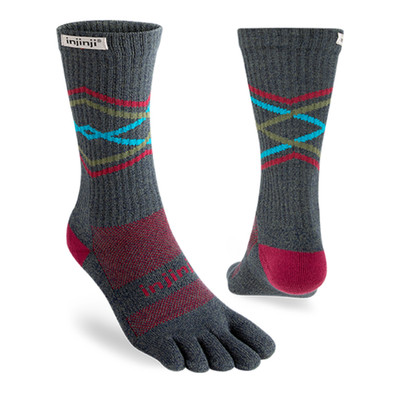 Injinji Unisex Coolmax Trail Midweight Crew Toe Socks, Peak, Size Large ...