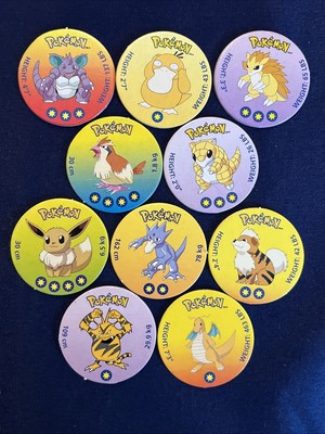 Vintage 1998 Pokemon Cardboard Coin Pog lot of 10 Nidoking Dragonite ...