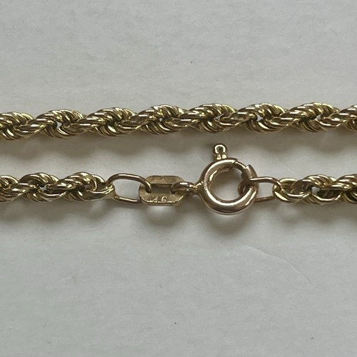 9CT GOLD ROPE BRACELET LINK CHAIN 19.5CM LONG VINTAGE HALLMARKED 9k 375 ...