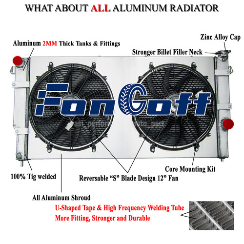 CU1553 4 ROW Radiator+Shroud Fan For 1994-2002 Dodge Ram 2500 3500 5.9L ...