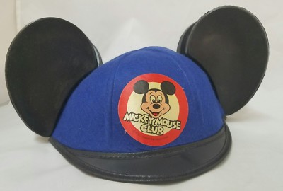 Vintage Blue Mickey Mouse Club Ear Hat Disneyland Souvenir Childs size ...
