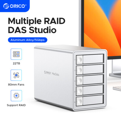 ORICO 5 Bay RAID Hard Drive Enclosure Case 2.5/3.5" SATA HDD/SSD Dock ...