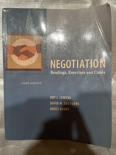 Negotiation: Readings, Exercises, and Cases 9780073530314| eBay