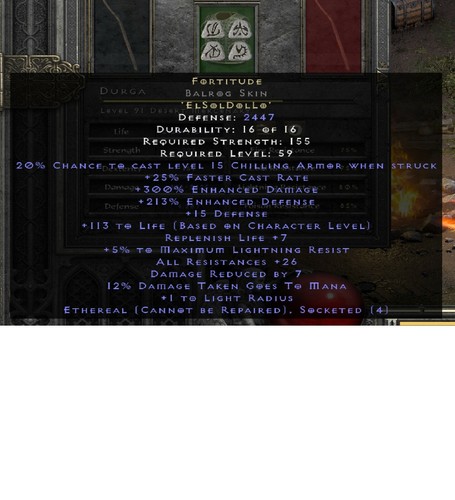 Diablo 2 Resurrected D2R SC PC -ETH FORTITUDE RUNEWORD 13ed base, All ...