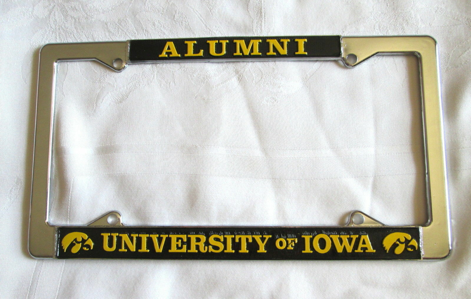 IOWA HAWKEYES ALUMNI EMBOSSED CHROME LICENSE PLATE FRAME #02 - NEW | eBay