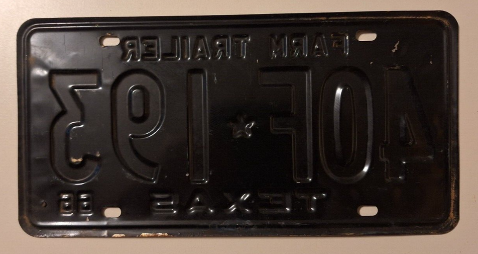 🐾 1966 TEXAS "FARM TRAILER" LICENSE PLATE (40F-193) UNUSED | eBay