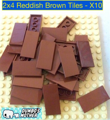 Lego 2x4 Tile Reddish Brown Smooth Tile Tiles X10 NEW | eBay