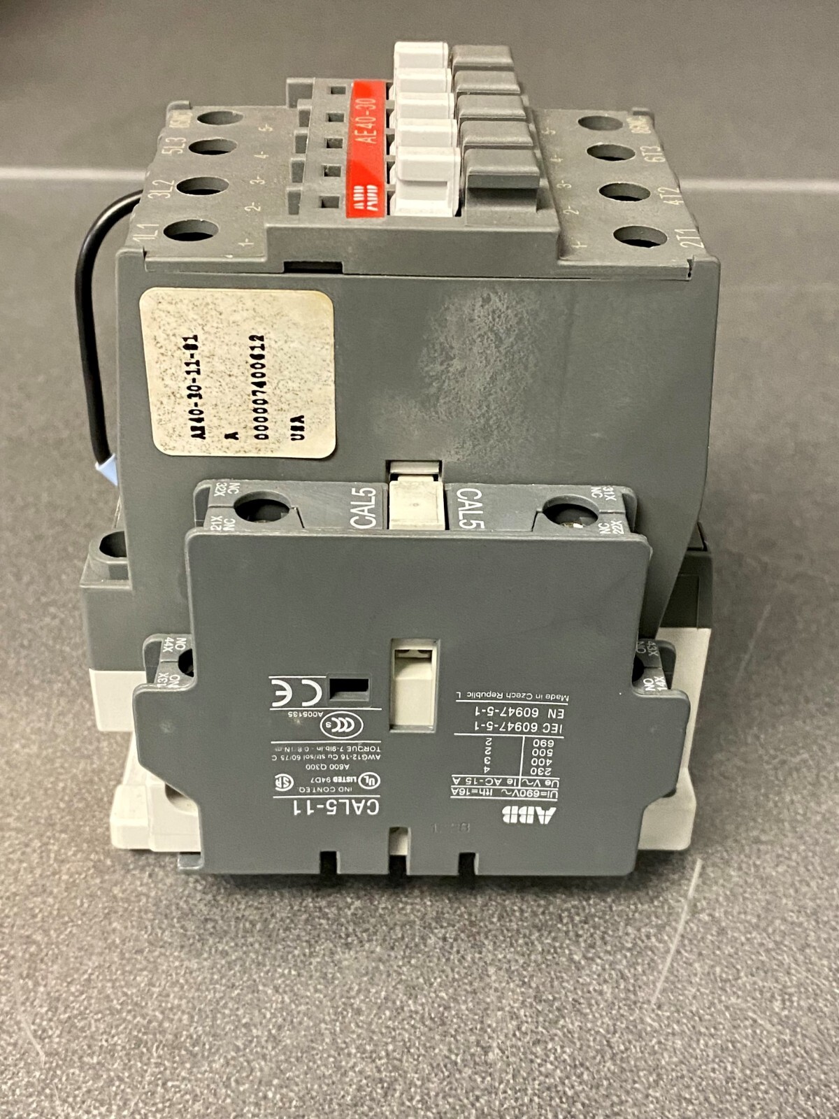 ABB Contactor Ae40-30 24v Coil 60a a Amp 600vac AE4030 for sale online ...