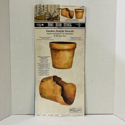 Stencil Ease Garden Delight Stencils D-404 Clay Pots 1998 Home Decor ...