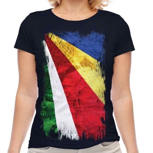 SEYCHELLES GRUNGE FLAG LADIES T-SHIRT TEE TOP SESEL SEYCHELLOIS GIFT ...