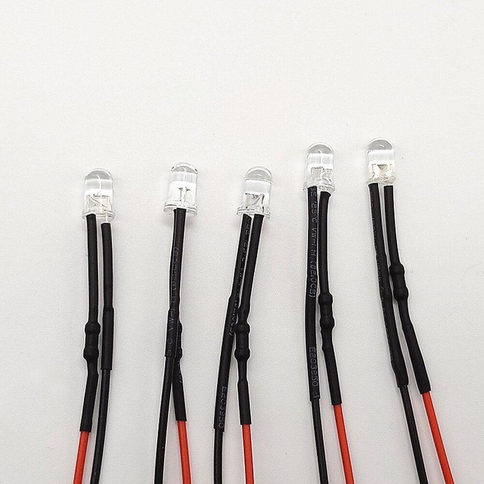 5mm Prewired Flashing Blinking LED Bulb Bright 3~48V Red Yellow Blue ...