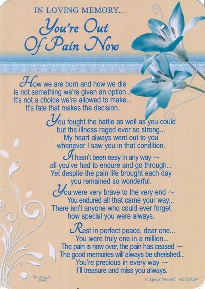 GRAVE MEMORIAL CARD Graveside Funeral Loving Memory Verse Remembrance ...