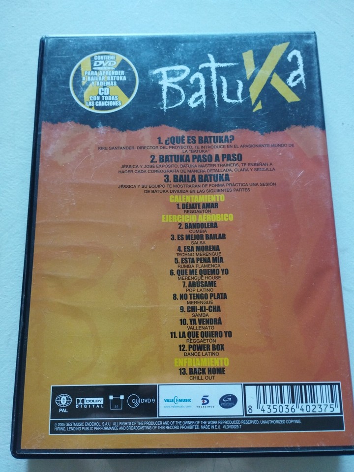 Batuka Latin Dance Gymnastics - DVD Spanish English Region All Only el ...