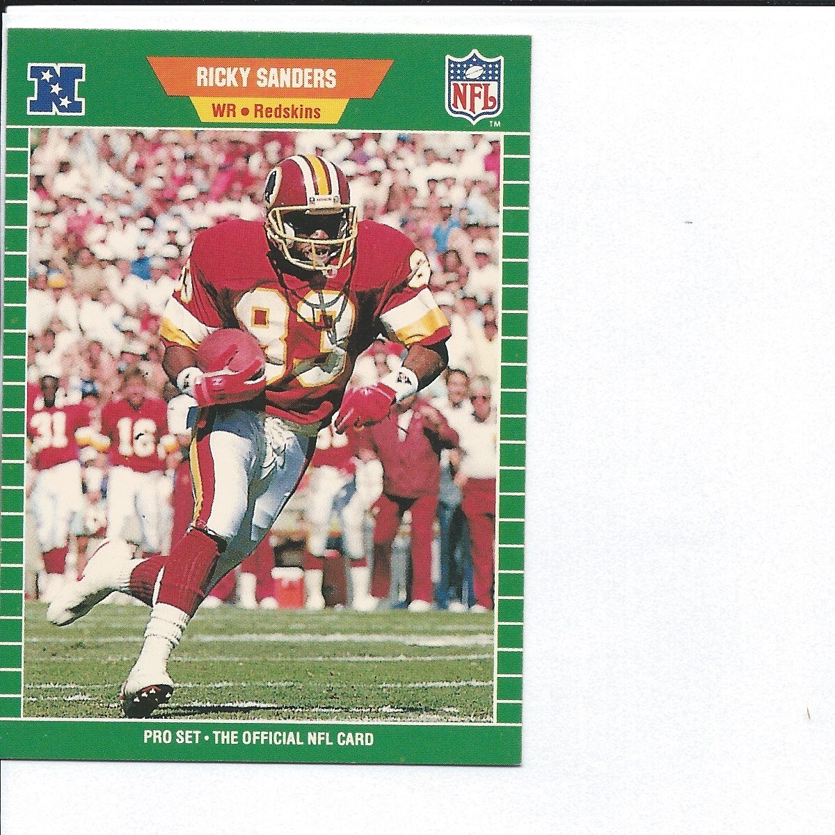 1989 Ricky Sanders NFL Pro Set Card Washington Redskins #435 | eBay