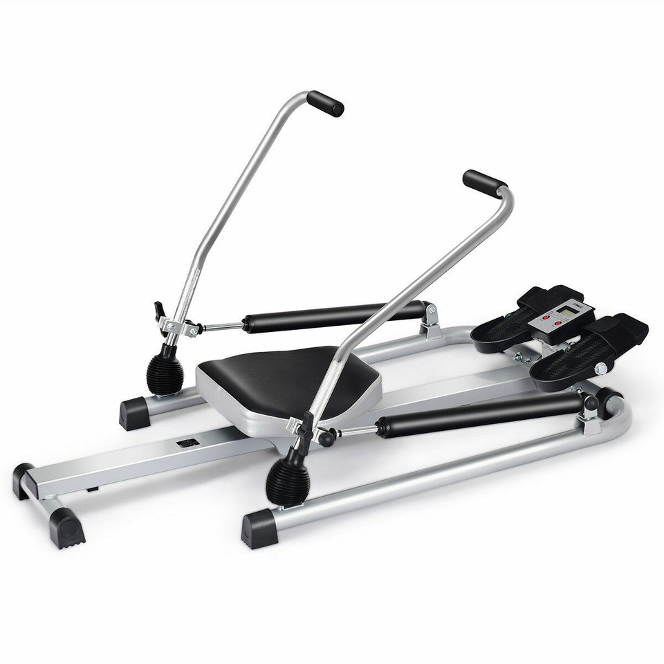 Exercise Rowing Machine Rower w/Adjustable Double Hydraulic Resistance ...