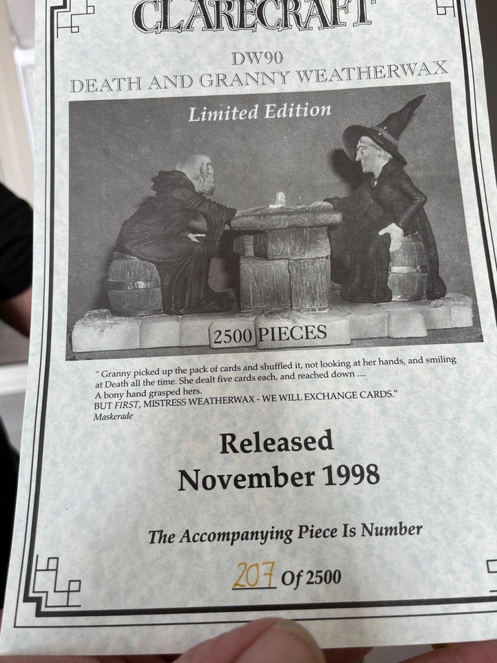 DISCWORLD CLARECRAFT DEATH AND GRANNY WEATHERWAX DW90 LIMITED EDITION ...