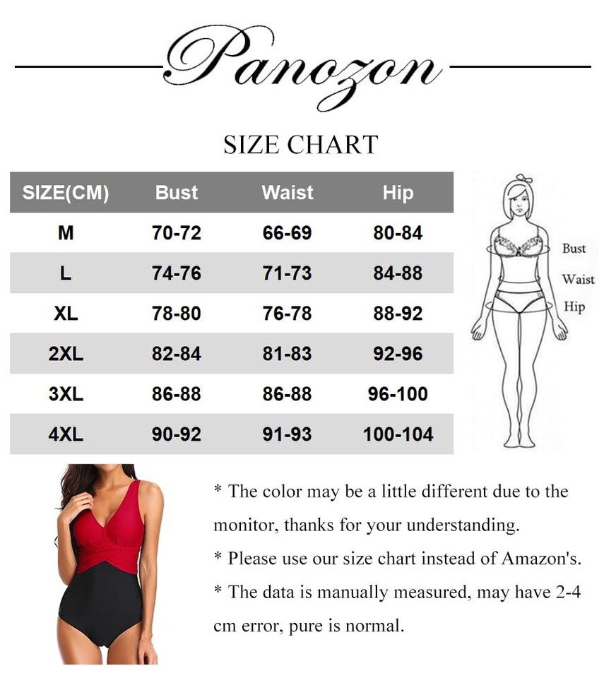 Damen Badeanzug mit V-Form Ausschnitt bauchweg Monokini Rückenfrei Cut ...