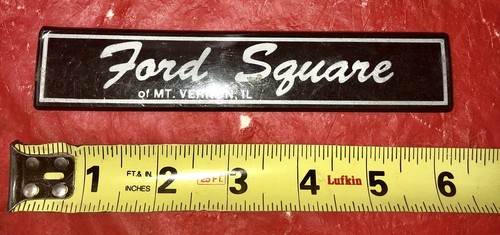 DEALER NAMEPLATE EMBLEM FORD SQUARE MT VERNON IL MUSTANG CROWN VIC ...