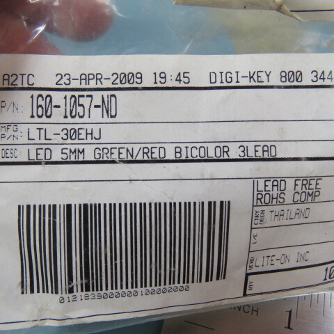 Lite-on Seminconductor LTL-30EHJ Qty of 45 per Lot Green, Red 572nm ...