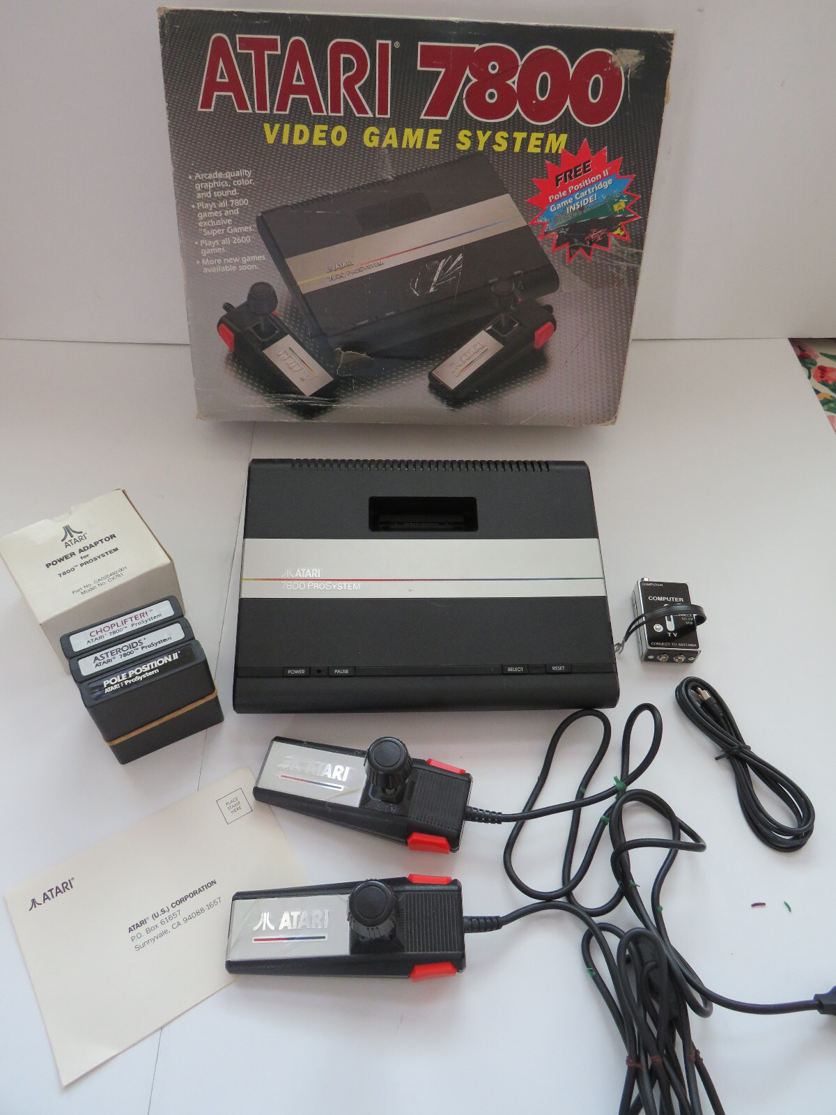 1987 ATARI 7800 ProSystem Console Game Complete in Original Box with 3 Games | eBay