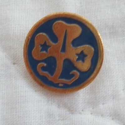 GSA Clover World Trefoil Lapel Pin - Gold Tone With Blue -Clasp Back | eBay