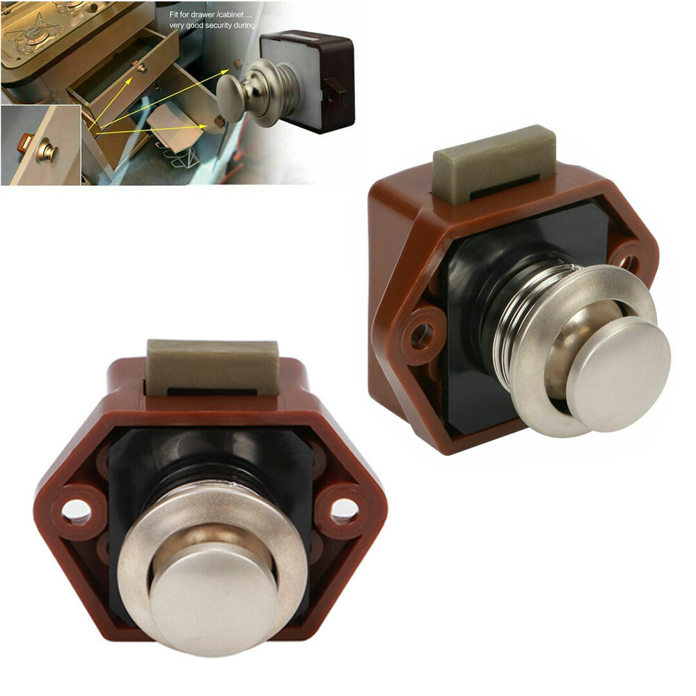 Push Button Latch Cabinet Door Catch Keyless Cupboard Lock for RV ...