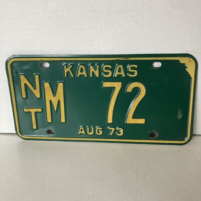 1973 Kansas License Plate M 72 Norton County NT Collector Man Cave ...