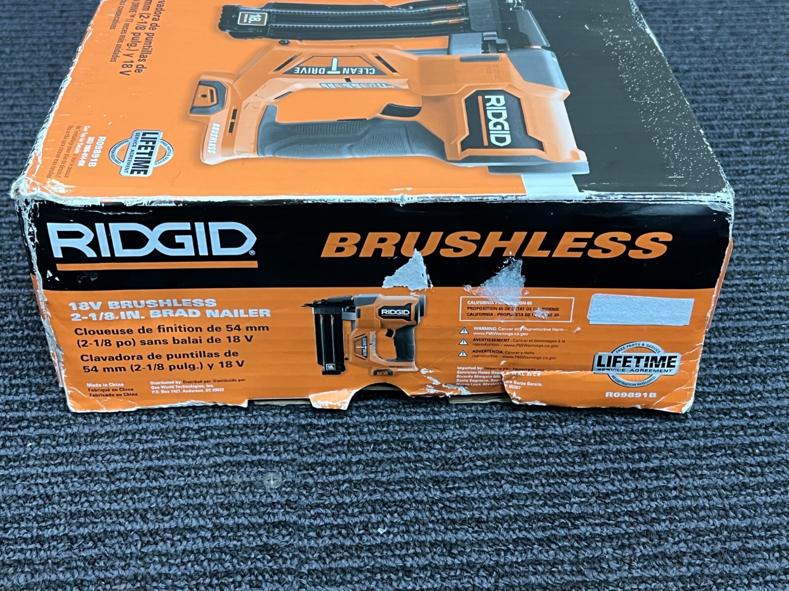 Ridgid R09891B 18V Brushless Cordless 18-Gauge 2-1/8" Brad Nailer (Tool ...