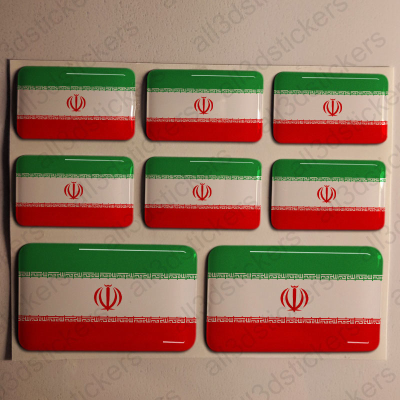 Sticker Iran Resin Domed Stickers Iran Flag 3D Vinyl Adhesive Decal Car ...