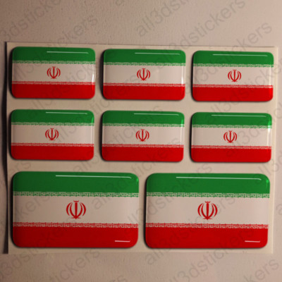 Sticker Iran Resin Domed Stickers Iran Flag 3D Vinyl Adhesive Decal Car ...