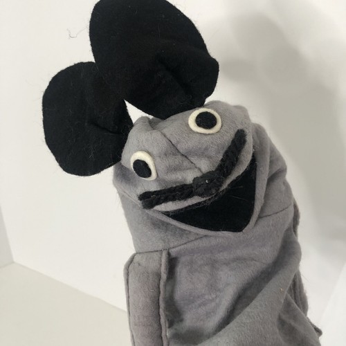 Vtg 70s Felt Hand Puppet Gray Mouse Kids Pretend Play Home School Hand ...