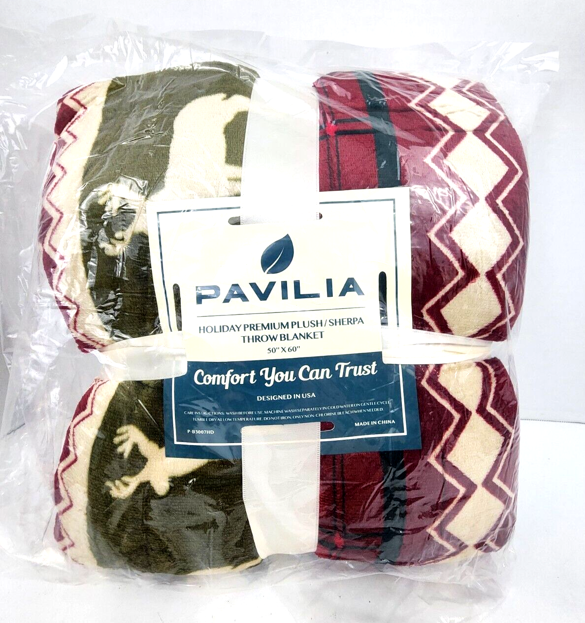 PAVILIA Sherpa Throw Blanket (50 x 60 Inches) - Christmas Holiday Cabin ...