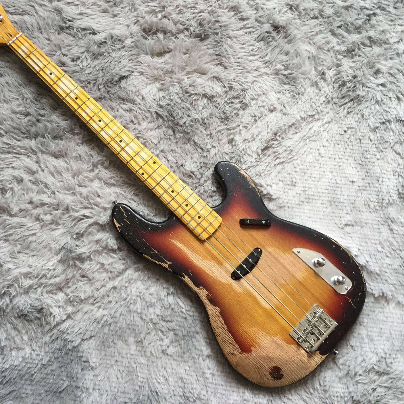 Vintage Relic Precision Electric Bass Guitar 4 String Sunburst Maple ...