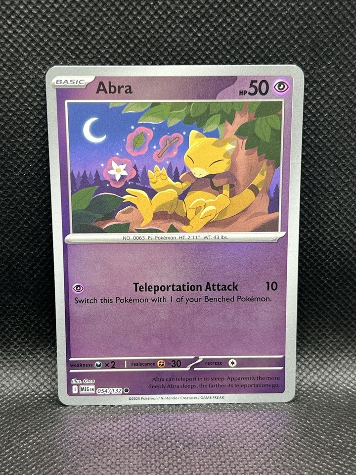 Abra 054/132 REVERSE HOLO Mega Evolution ME1 Pokemon Foil English TCG ...