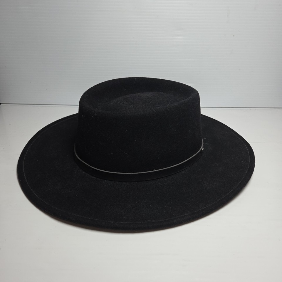 Stetson Black Hawk Crushable Felt Gambler Western Hat XL Made In The ...