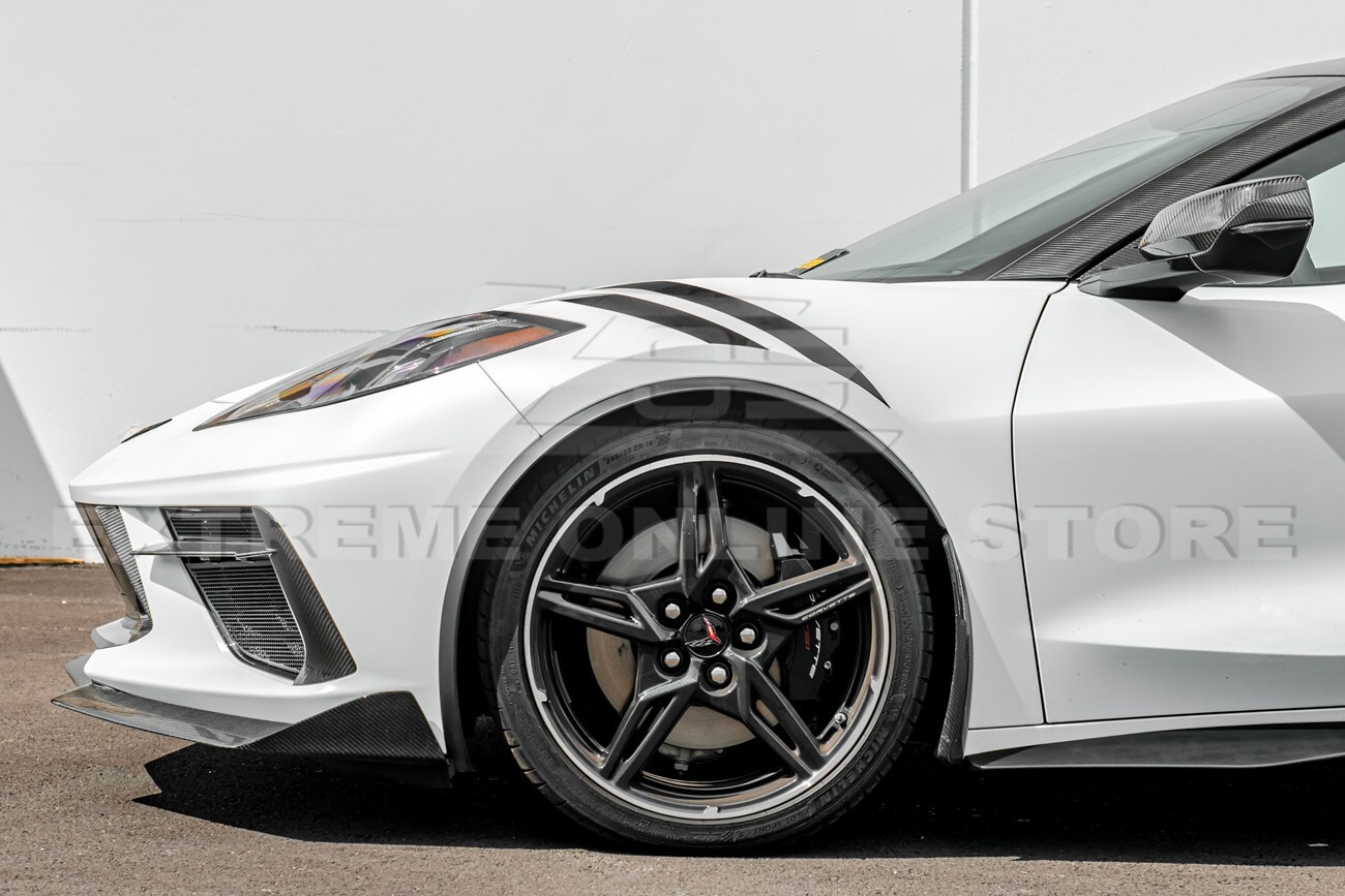 For 20-Up Corvette C8 Stingray MATTE BLACK Front & Rear Wheel Fender ...