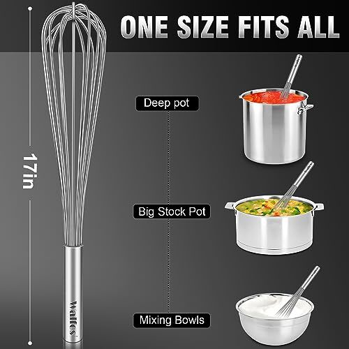 Whisk17in Large Whisks Heavy Duty Stainless Steel Wire Whisk Ideal For ...