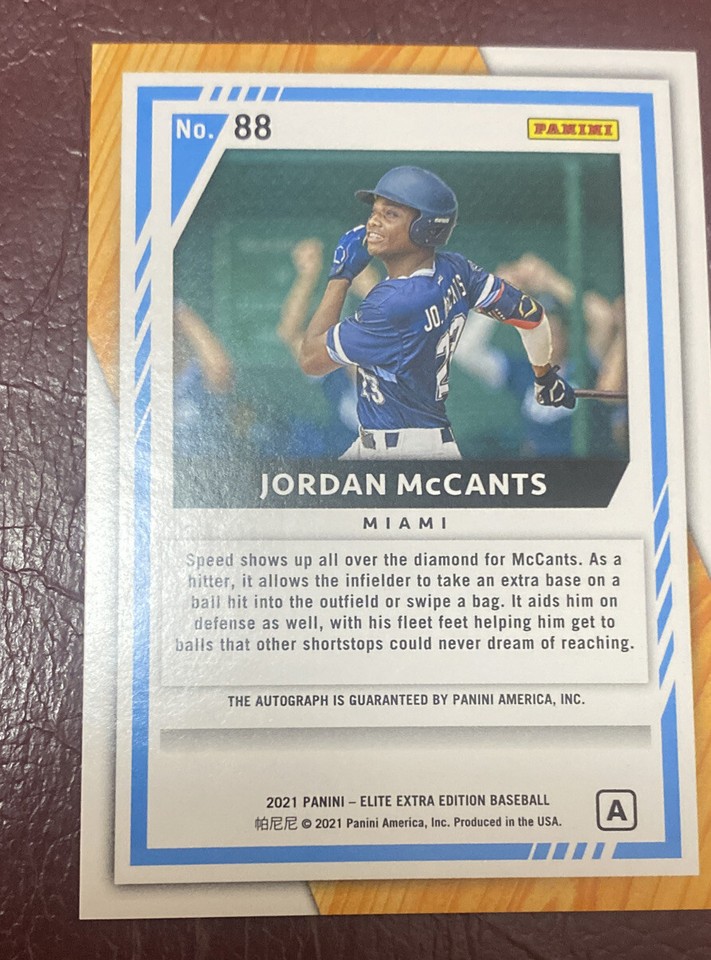 2021 Panini Elite Extra Edition Jordan McCants Auto Prime Numbers /165 ...