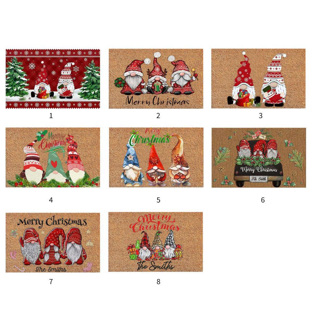 Christmas Gnome Dwarf Door Rug Crystal Velvet Soft Floor Mat for ...