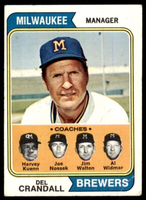 1974 Topps- Del Crandall/Al Widmar/Joe Nossek/Jim Walton/Harvey Kuenn A ...
