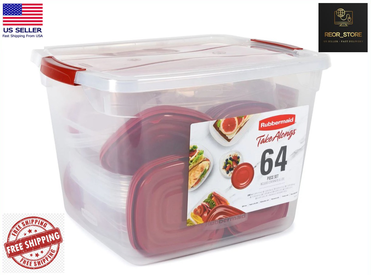 Rubbermaid 62-piece TakeAlongs Food Storage Container Set Freezer BPA ...