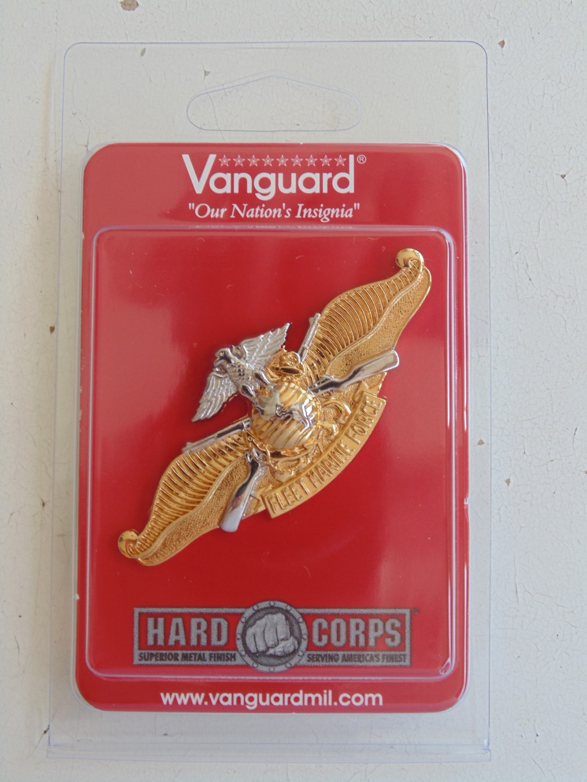 Vanguard Regulation Size Officer Navy Fleet Marine Force Badge- Gold ...