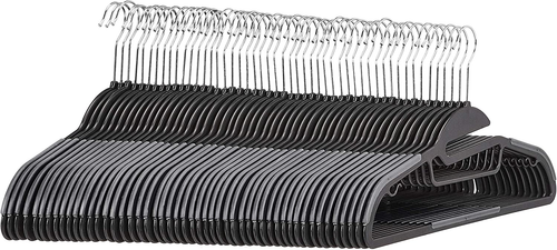 Non-Slip Heavy Duty Plastic Hanger with Rubber and Horizontal Bar - 50 ...