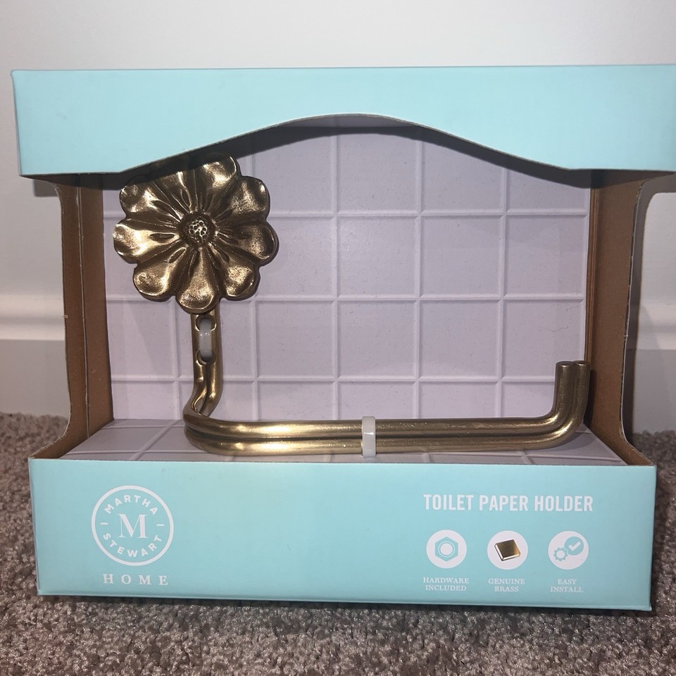 Martha Stewart Floral Genuine Brass Toilet Paper Holder Cottage-core ...