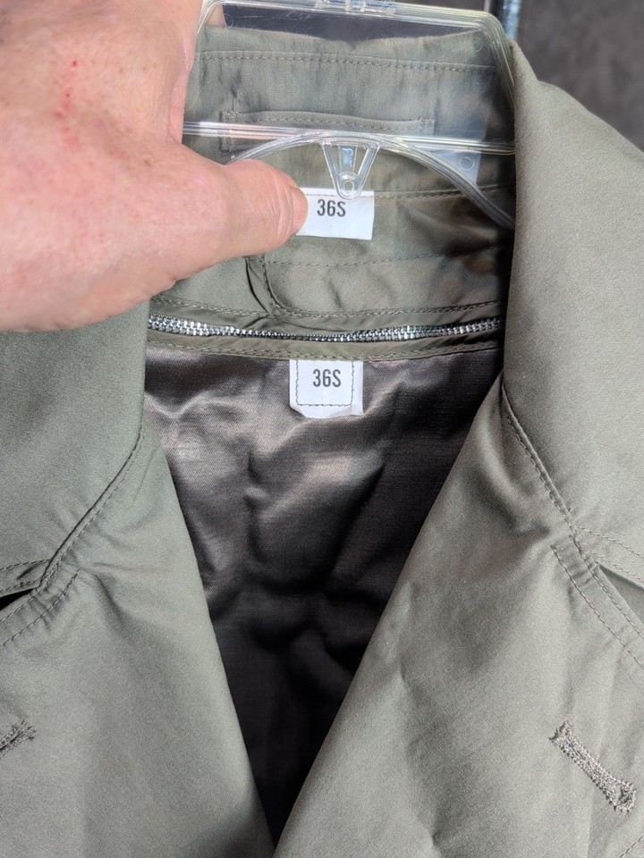 USMC Trench Coat Adult 36S Small All Weather USA Issue Green Lined Long ...